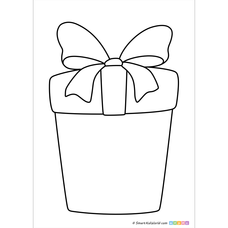 Gift Box Coloring Page Gift Box Free Stock Vectors